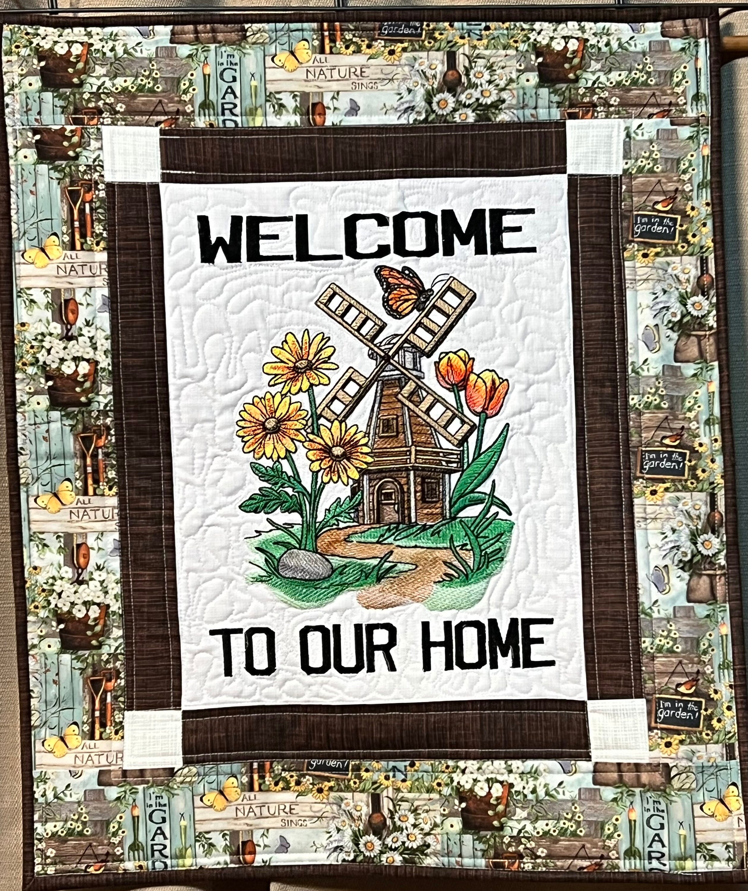 Spring Wall Hanging, Summer Wall Hanging, Handmade Wall Quilt, Floral ...