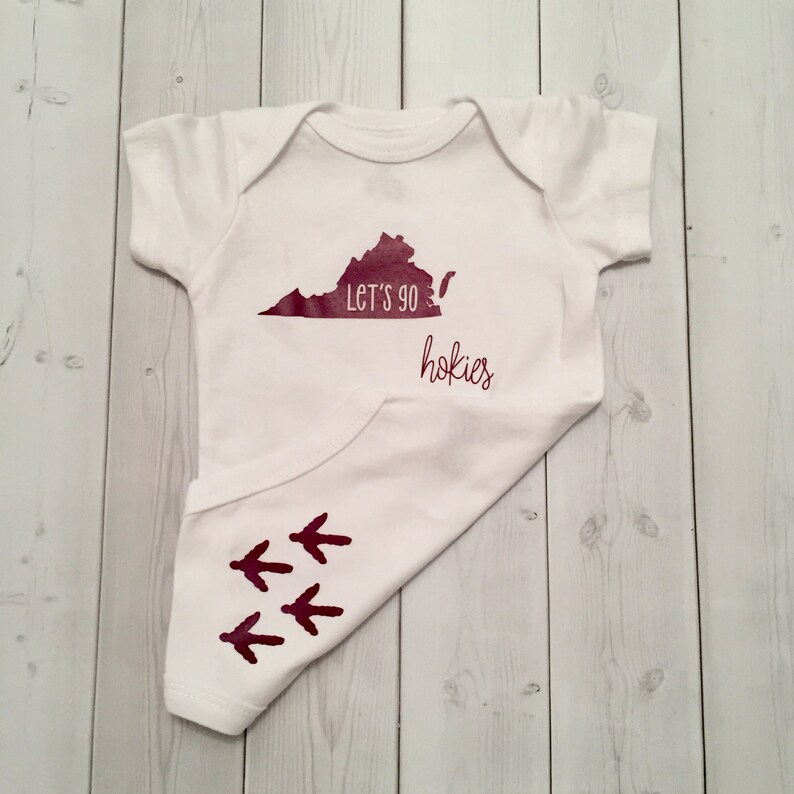 Virginia Tech Hokies Onesie. Collegiate Onesie. Tech Bodysuit. VT ...