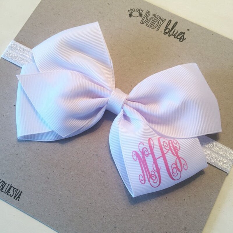 Monogrammed Hair Bow - Etsy