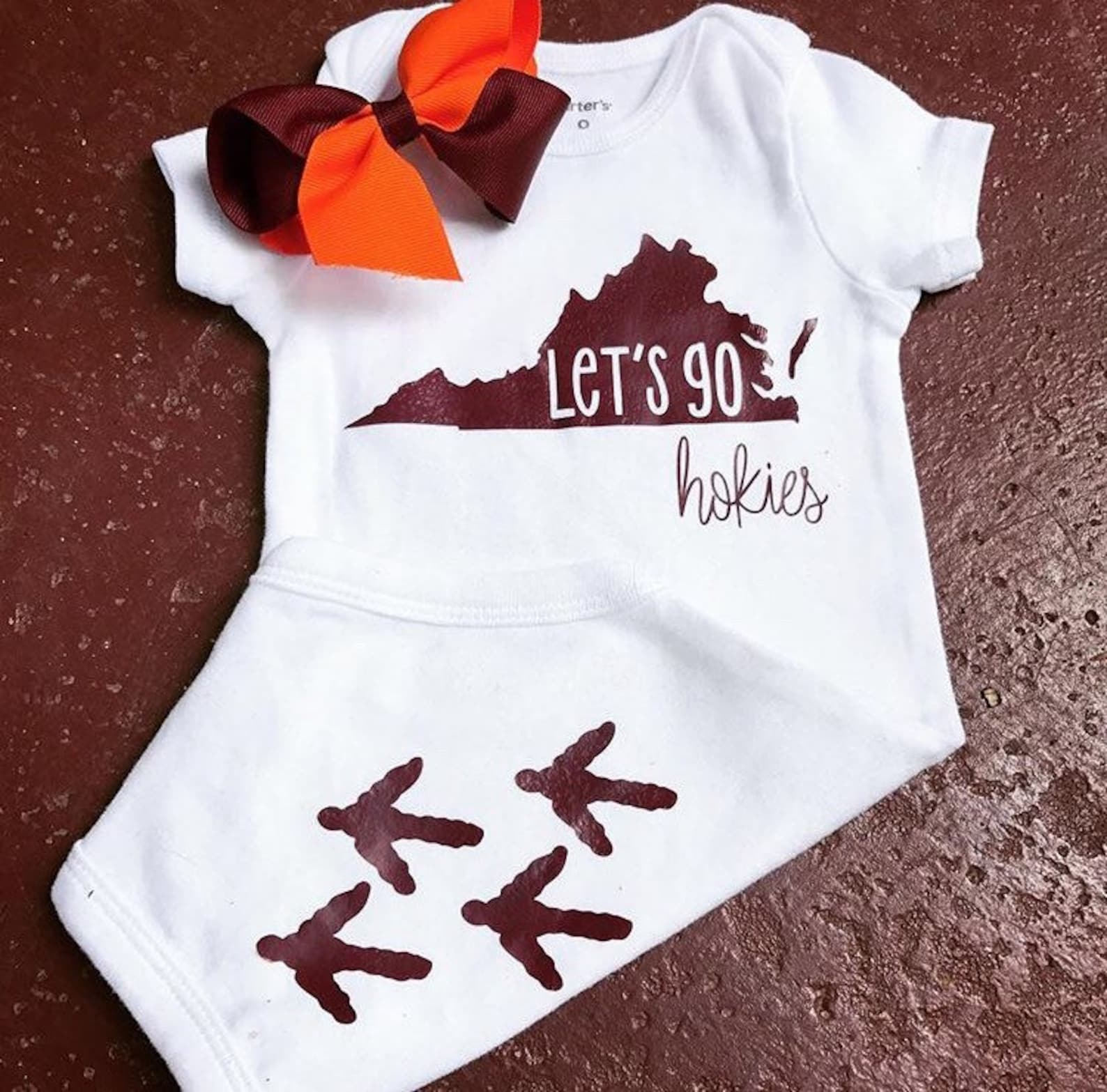Virginia Tech Hokies Onesie. Collegiate Onesie. Tech Bodysuit. VT ...
