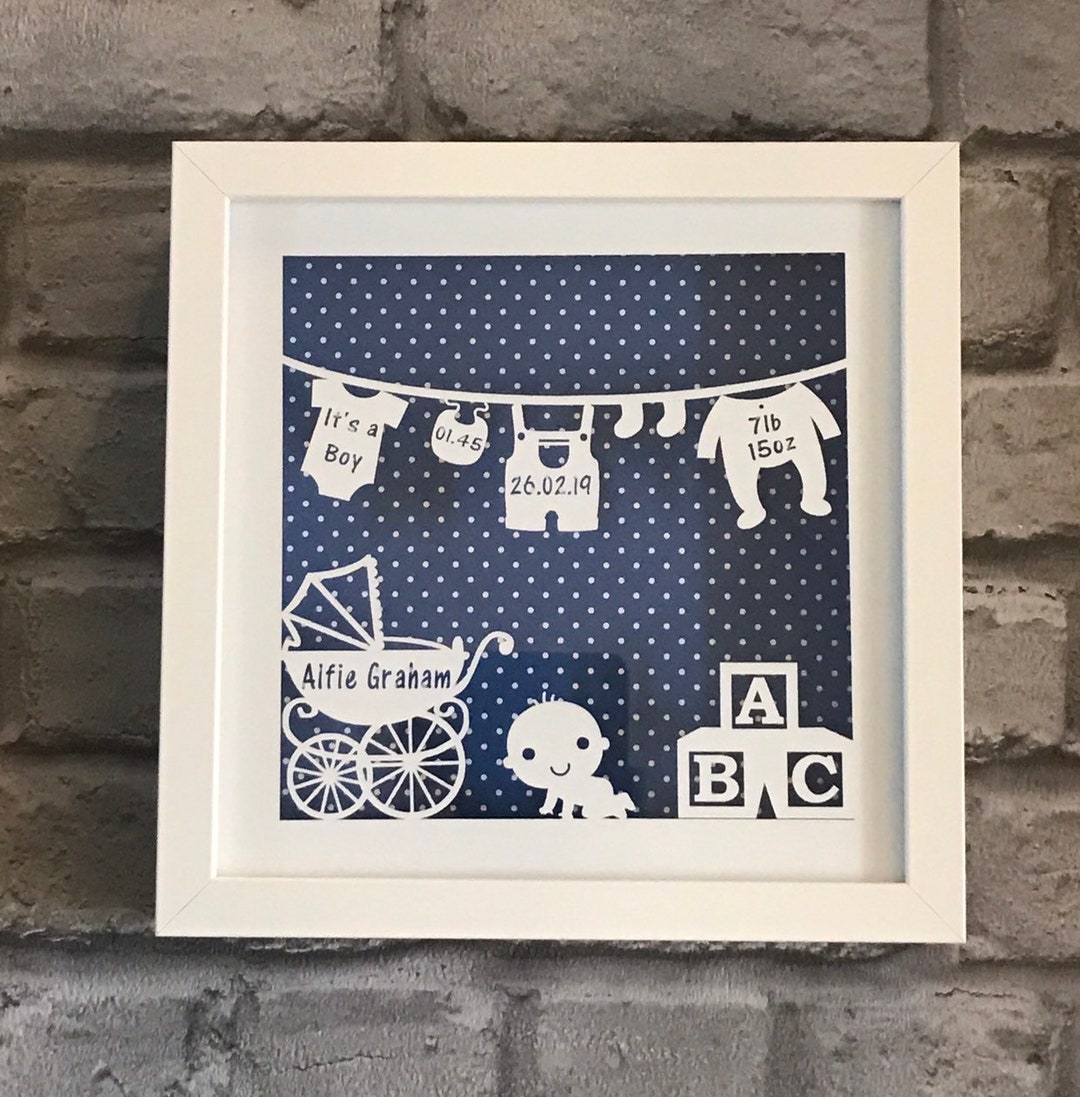 Shadow Box Frame | New Baby Gift / Keepsake | Nursery | Christening ...