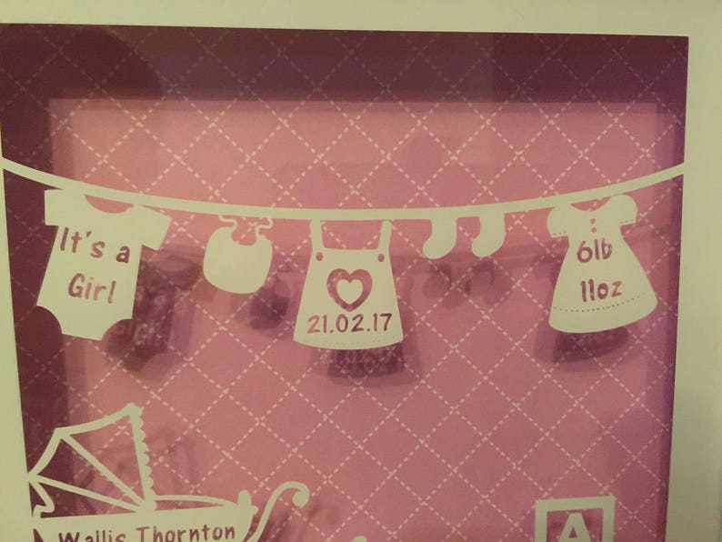 Shadow Box Frame New Baby Gift / Keepsake Nursery Christening Baby Boy ...