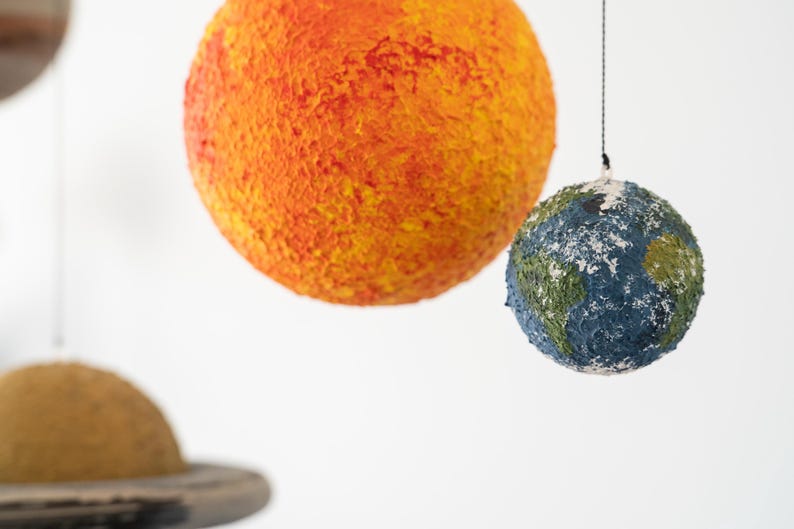 Solar System Model Set, Hanging Planets With Hooks and Strings, Sun ...