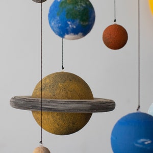 Hanging 3D Solar System With Pluto, Handcrafted Space Decor, Science ...