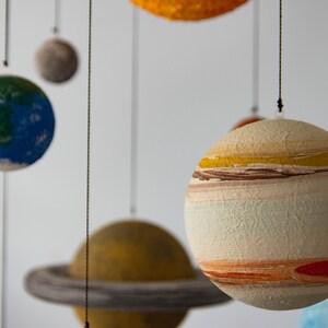Hanging 3D Solar System With Pluto, Handcrafted Space Decor, Science ...