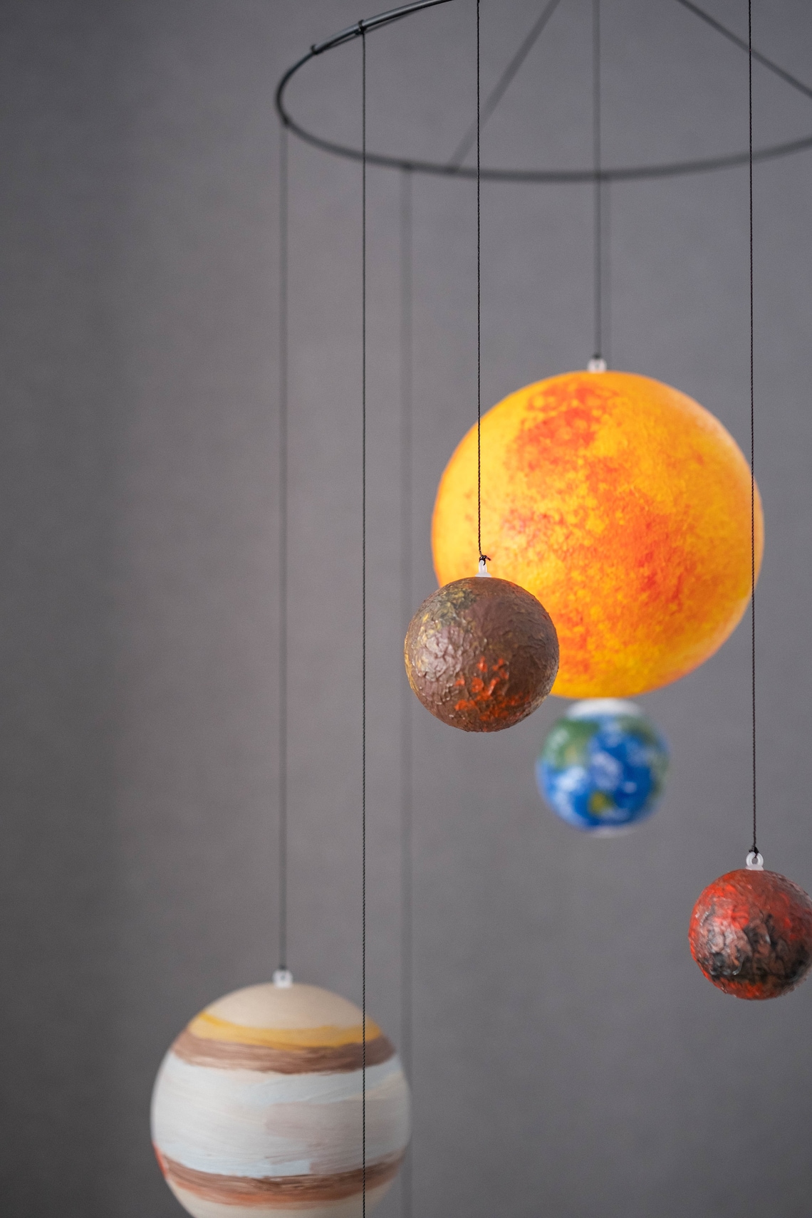 Hand Painted Solar System Model Hanging Solar Mobile Sun and - Etsy