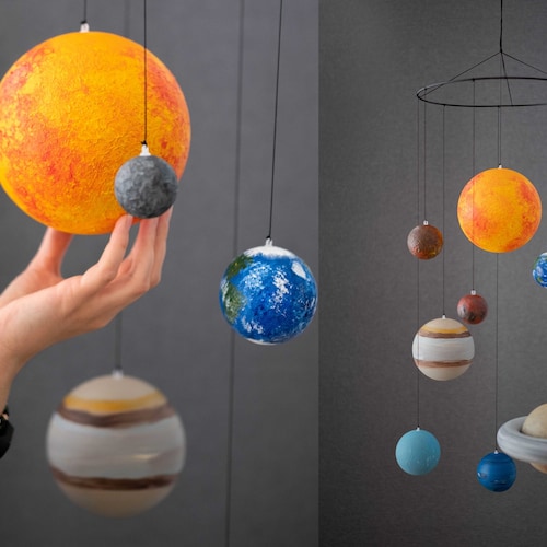 Larger Solar System Planet Mobile Hanging Sun and Planets - Etsy