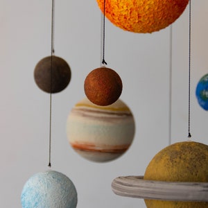 Hanging 3D Solar System With Pluto, Handcrafted Space Decor, Science ...