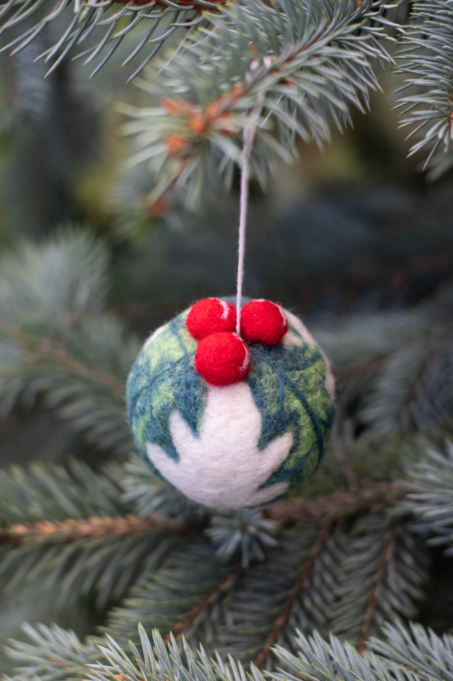 Set of Needle Felt 100% Wool Christmas Decoration Balls - Etsy