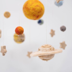 Felted 100% Wool Solar System Mobile, Wooly Galaxy Set, Planets Nursery ...