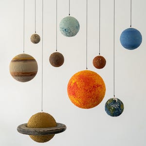 Solar System Model Set, Hanging Planets With Hooks and Strings, Sun ...
