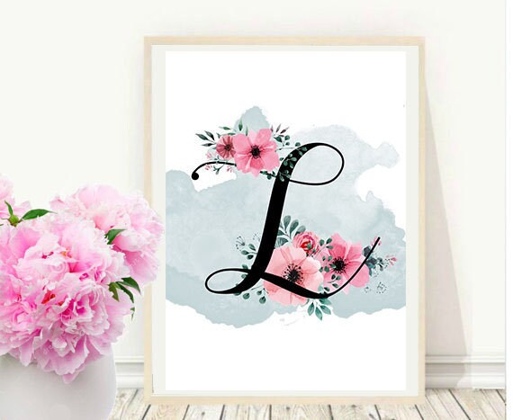 Personalized Letter Print Printable Name Monogram Print | Etsy UK