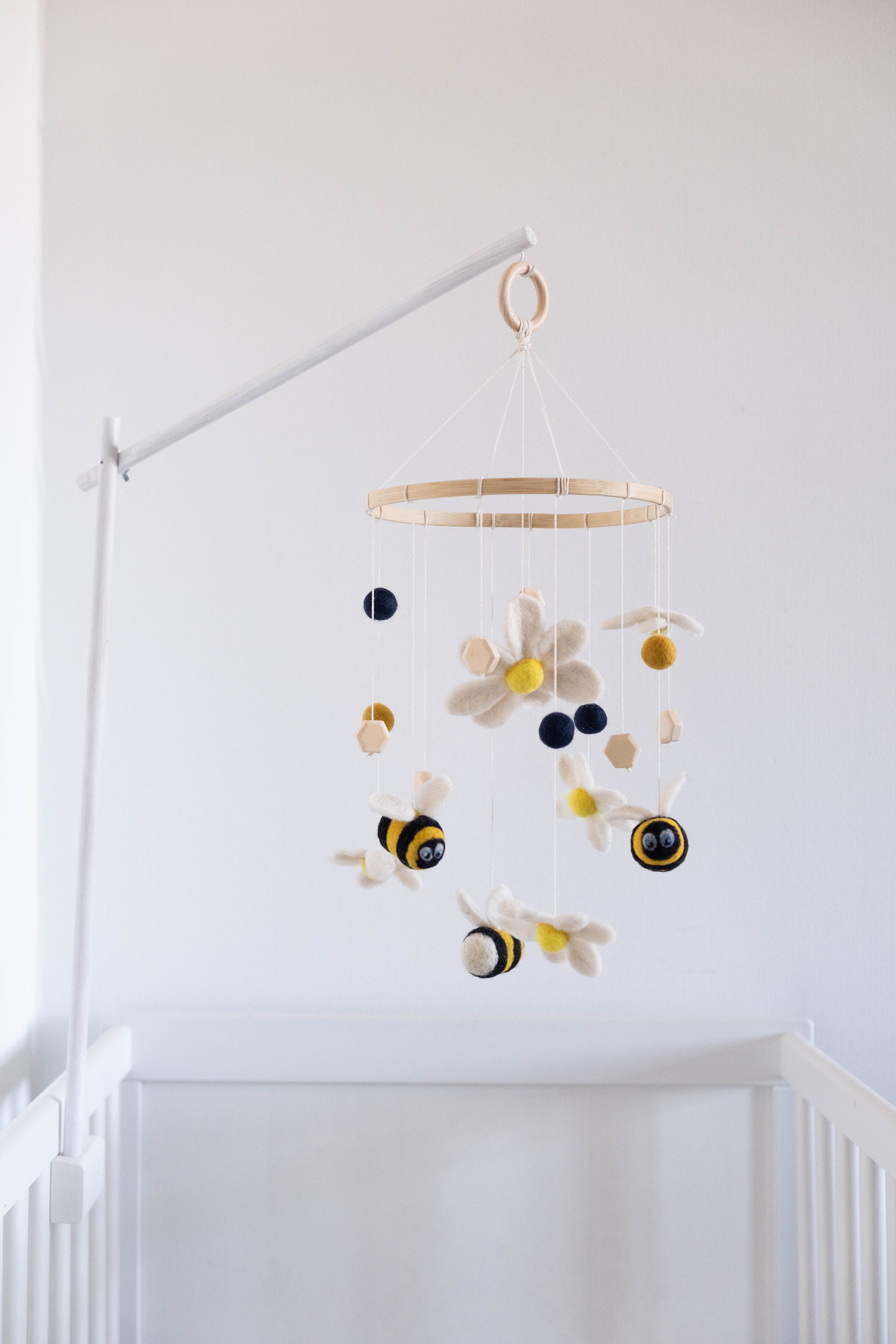 Fully Felted Baby Mobile, Bee Honeycomb Baby Mobile, Baby Cot Crib ...