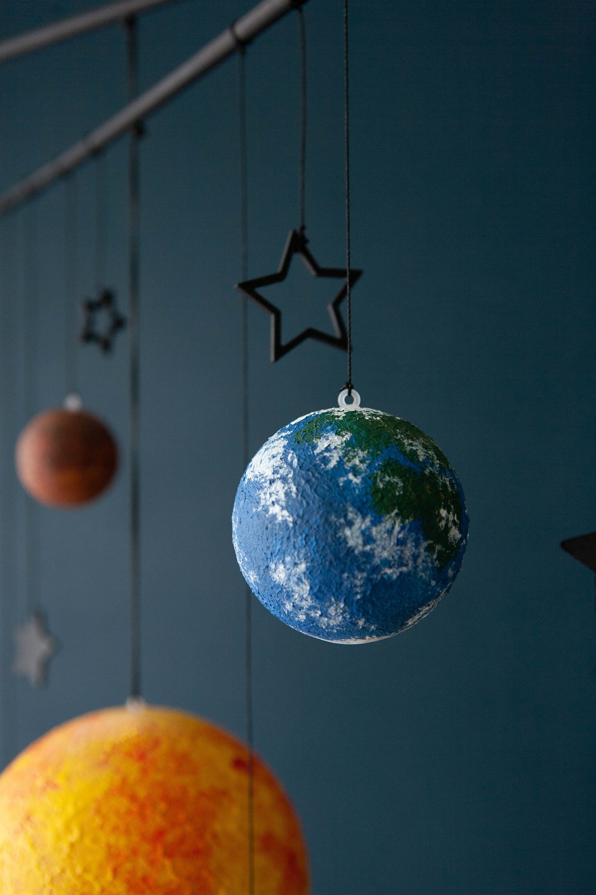 Solar System Hanging Model With Stars Sun and Planets Mobile - Etsy UK