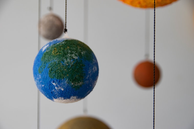 Hanging 3D Solar System With Pluto, Handcrafted Space Decor, Science ...