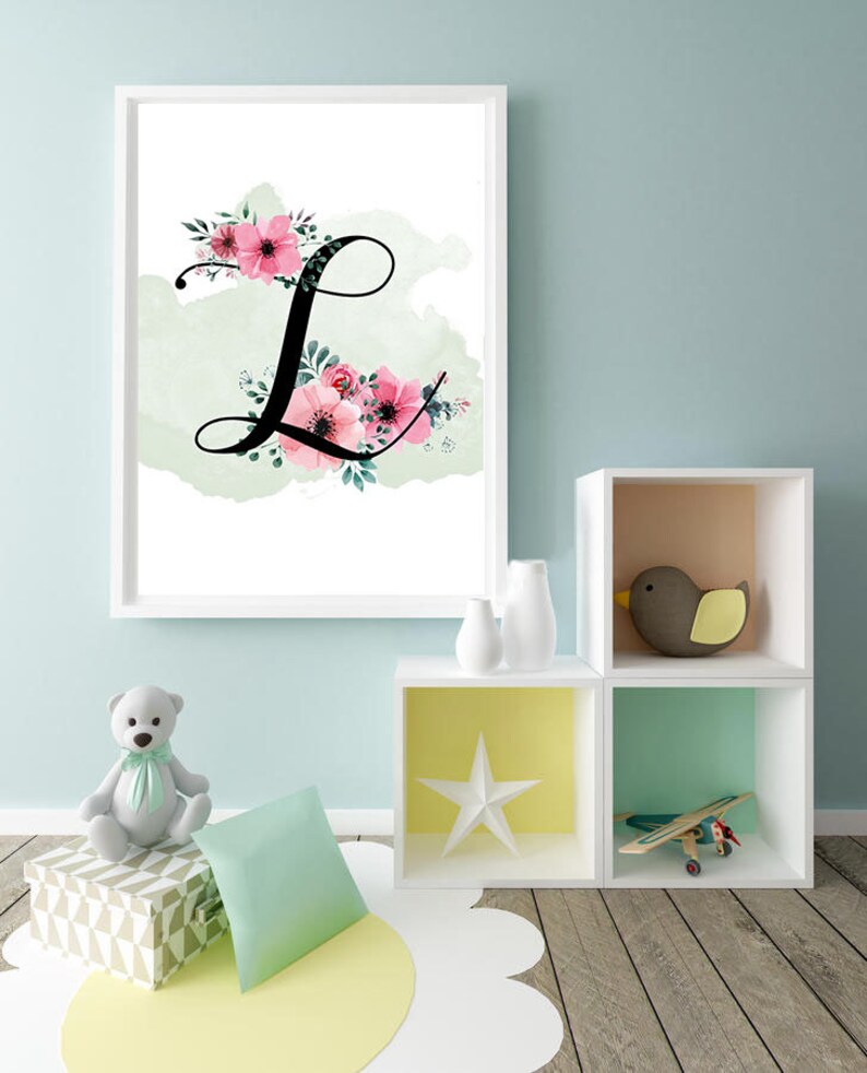 Personalized Letter Print Printable Name Monogram Print | Etsy UK