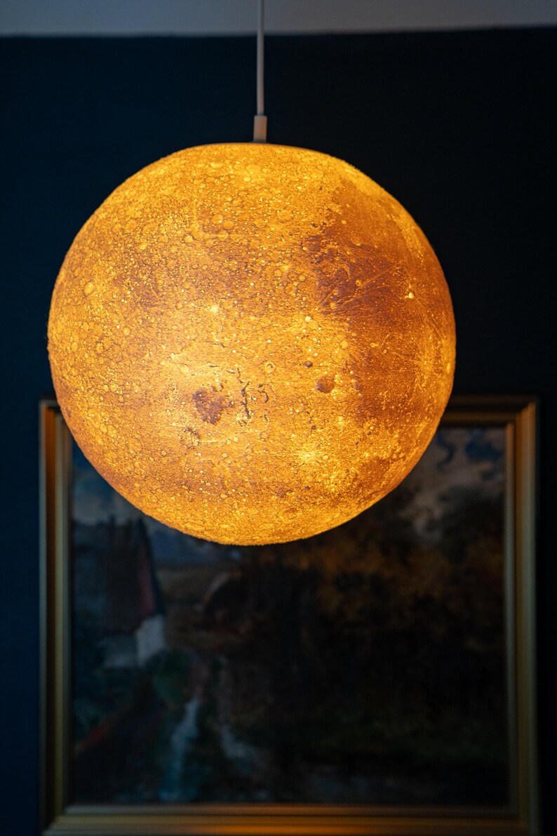 Giant 40cm 3D Printed Moon Lamp With Realistic Texture | Unique Lunar ...