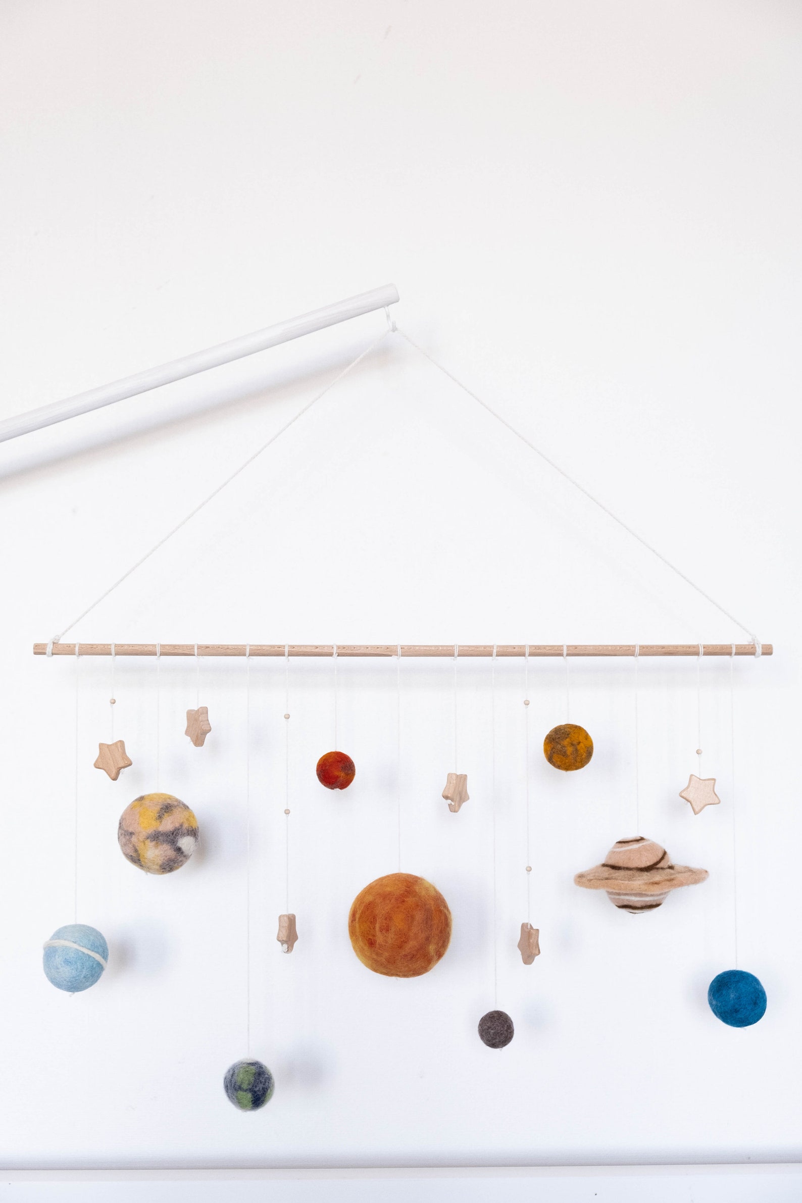 Space Mobile, Wool Felt Sun, Planets, Felt Wall Hanging, Solar System ...