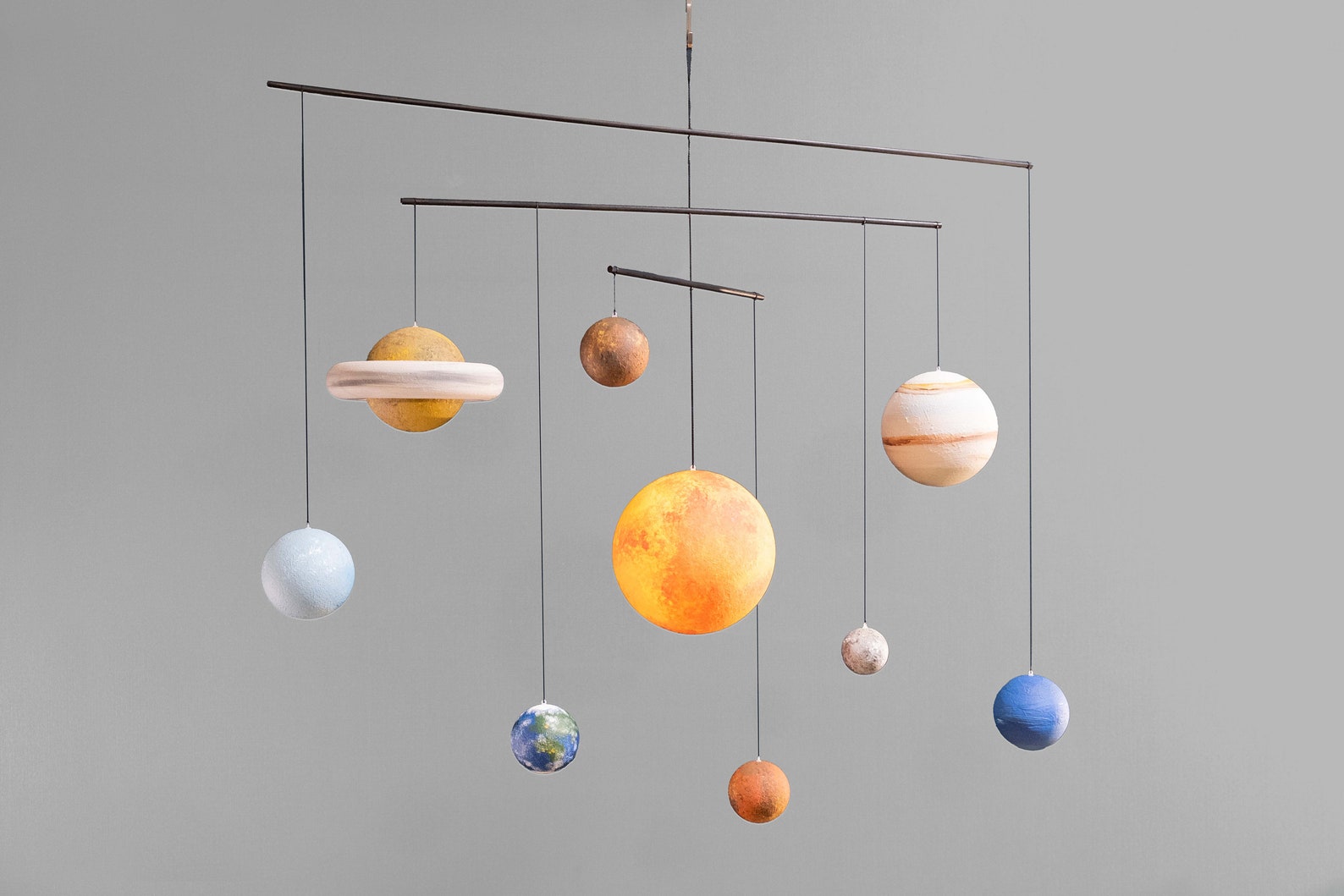 Larger Solar System Planet Mobile, Hanging Sun and Planets Model, Outer ...