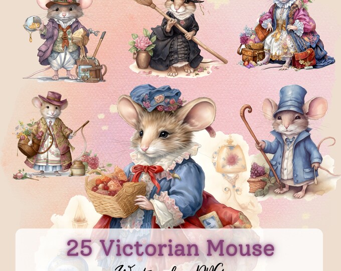 Fairytale Mice Watercolor Clipart Fairytale Clipart PNG Fantasy Mice ...