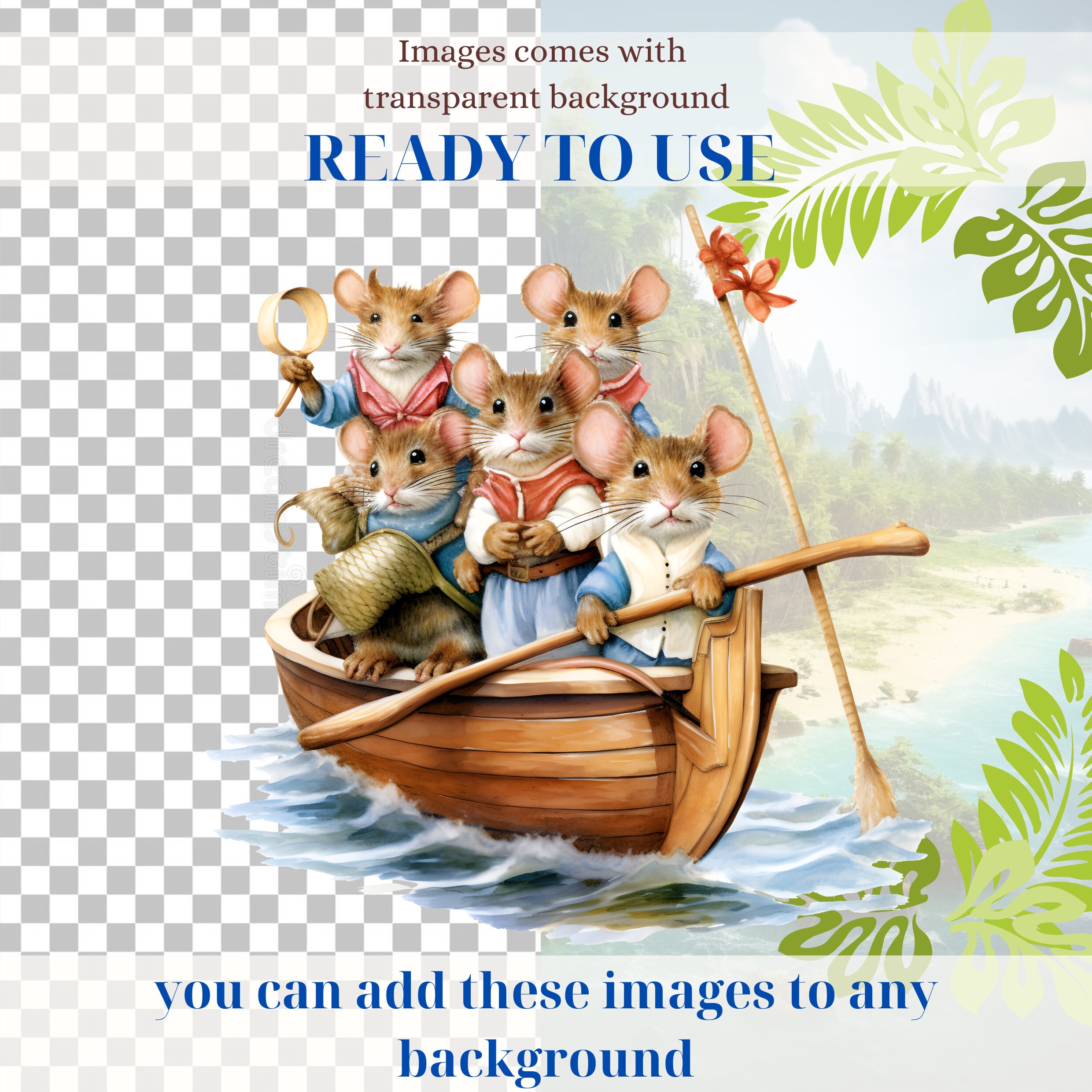Travel and Vacation Mice Clipart 40 Transparent PNG Files. Cute Fantasy ...