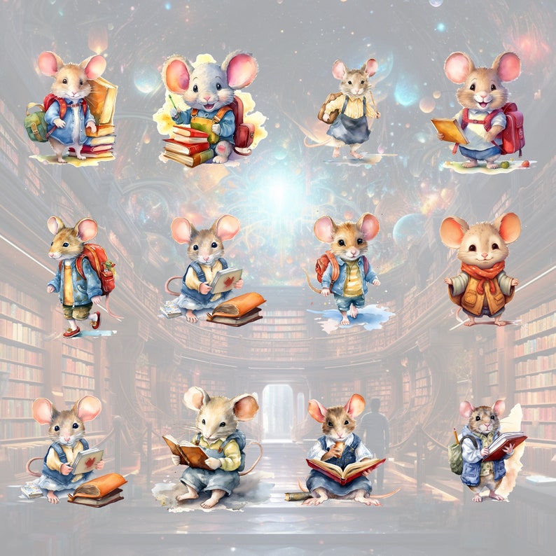 College Academy Mice Clipart 40 Transparent PNG Files. Cute Fantasy ...