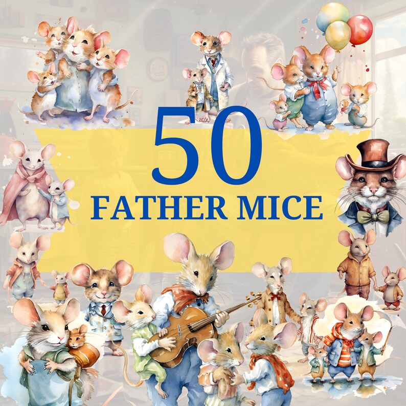 50 Father Mice Clipart 50 Transparent PNG Files. Cute Fantasy Mice ...