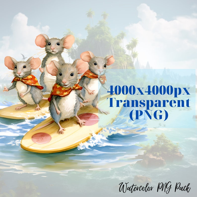 Travel and Vacation Mice Clipart 40 Transparent PNG Files. Cute Fantasy ...
