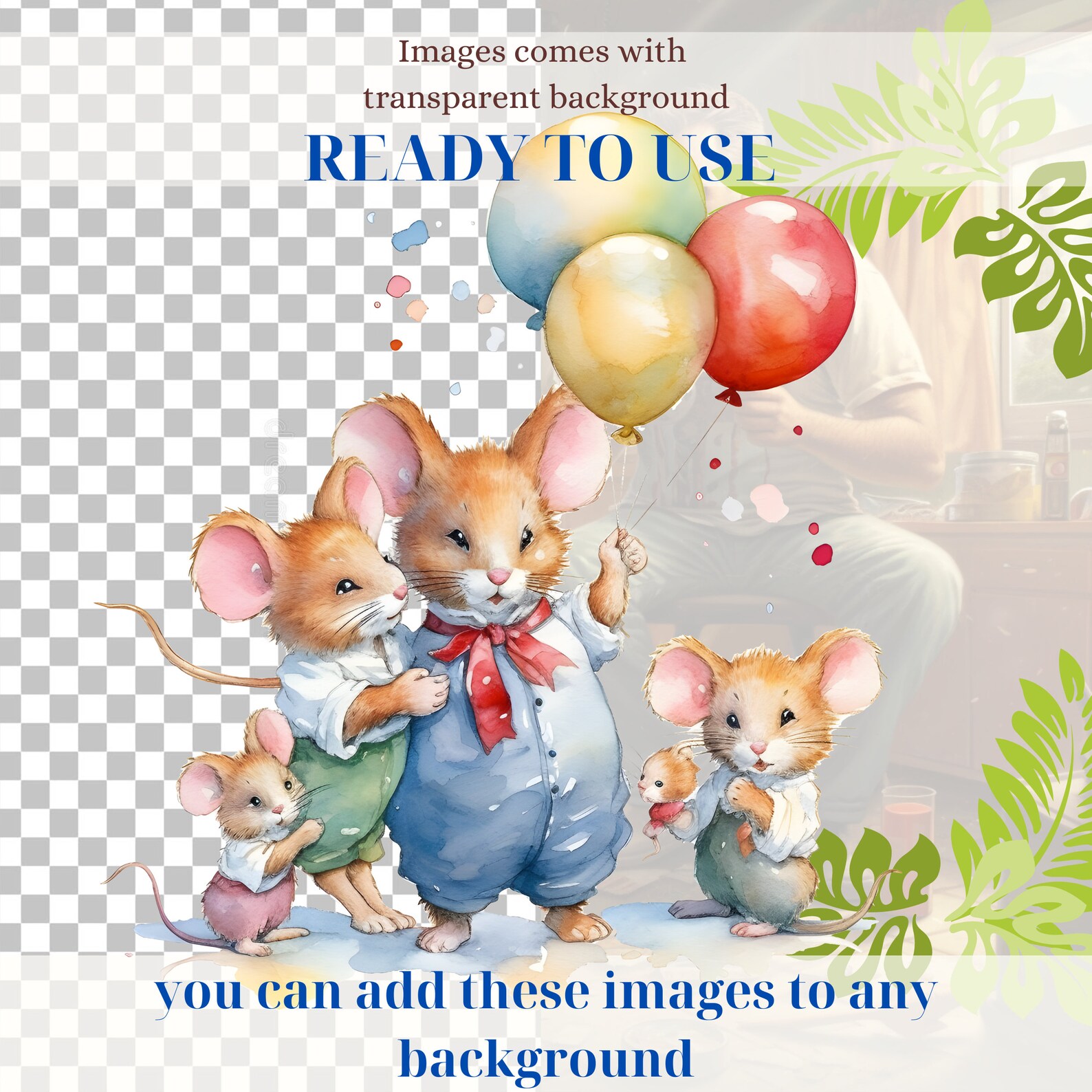 50 Father Mice Clipart 50 Transparent PNG Files. Cute Fantasy Mice ...