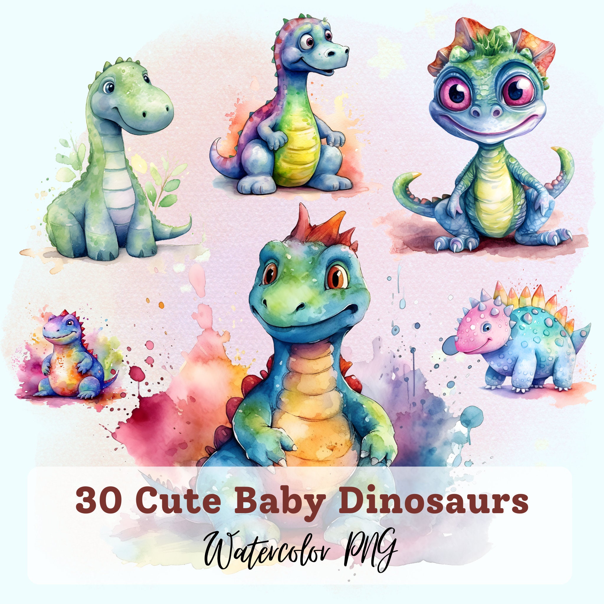 30 Cute Dinosaur Clipart transparent PNG. Nursery and Kids Room ...