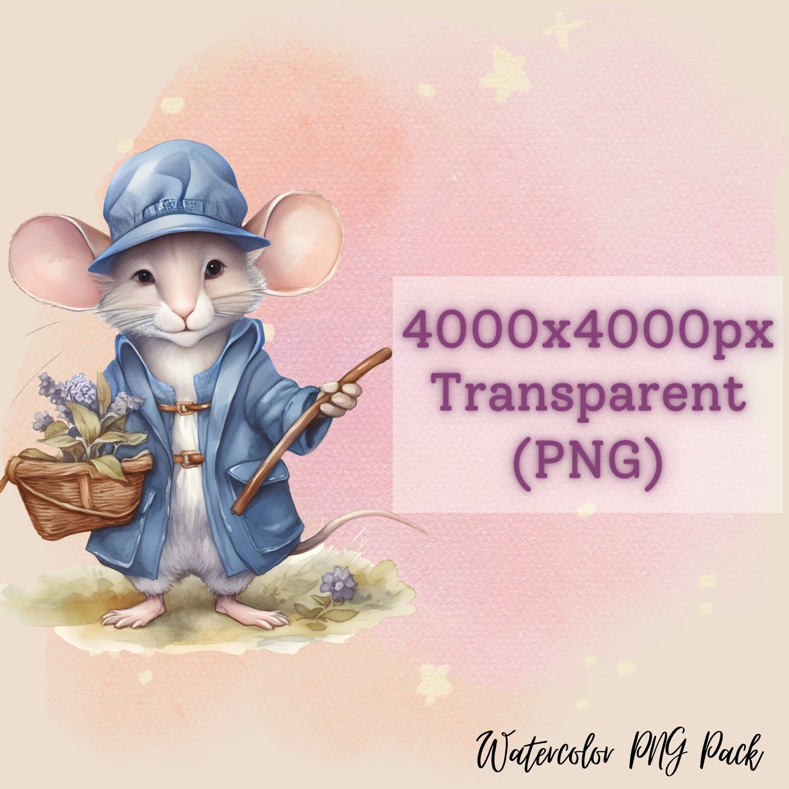 Victorian Fairytale Mice Clipart 25 Transparent PNG Files. Cute Fantasy ...