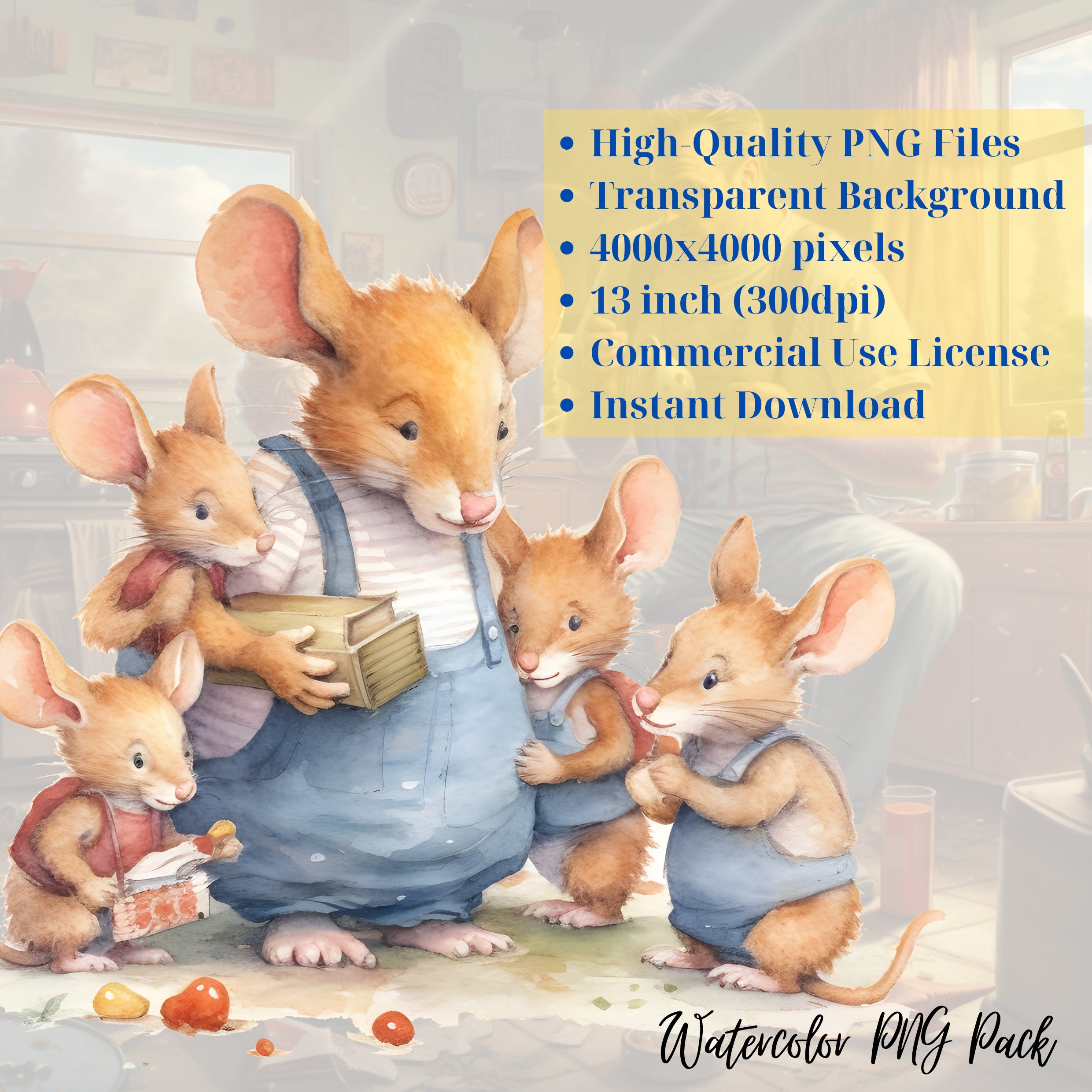 50 Father Mice Clipart 50 Transparent PNG Files. Cute Fantasy Mice ...