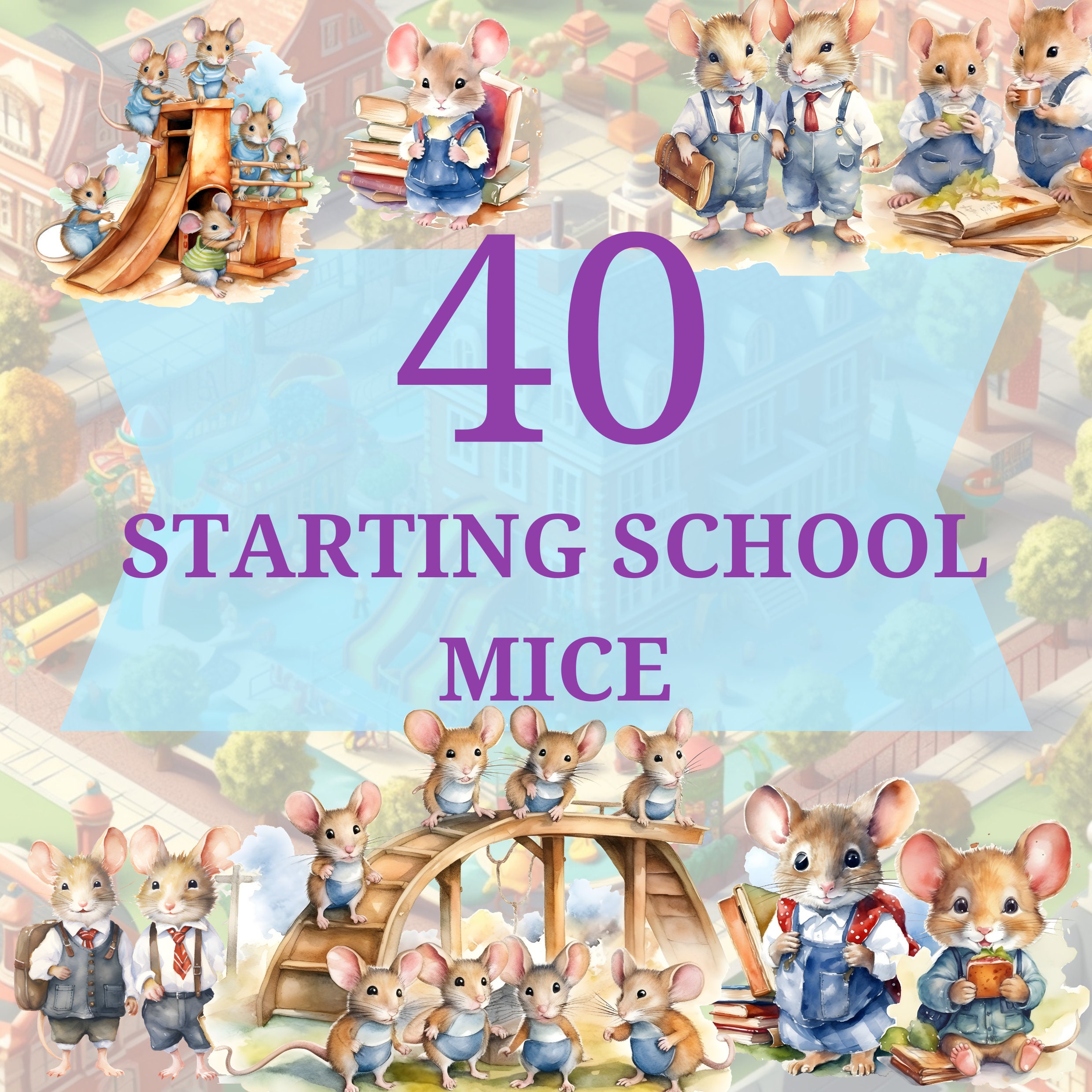 40 Starting School Mice Clipart 40 Transparent PNG. Cute Fantasy Mice ...