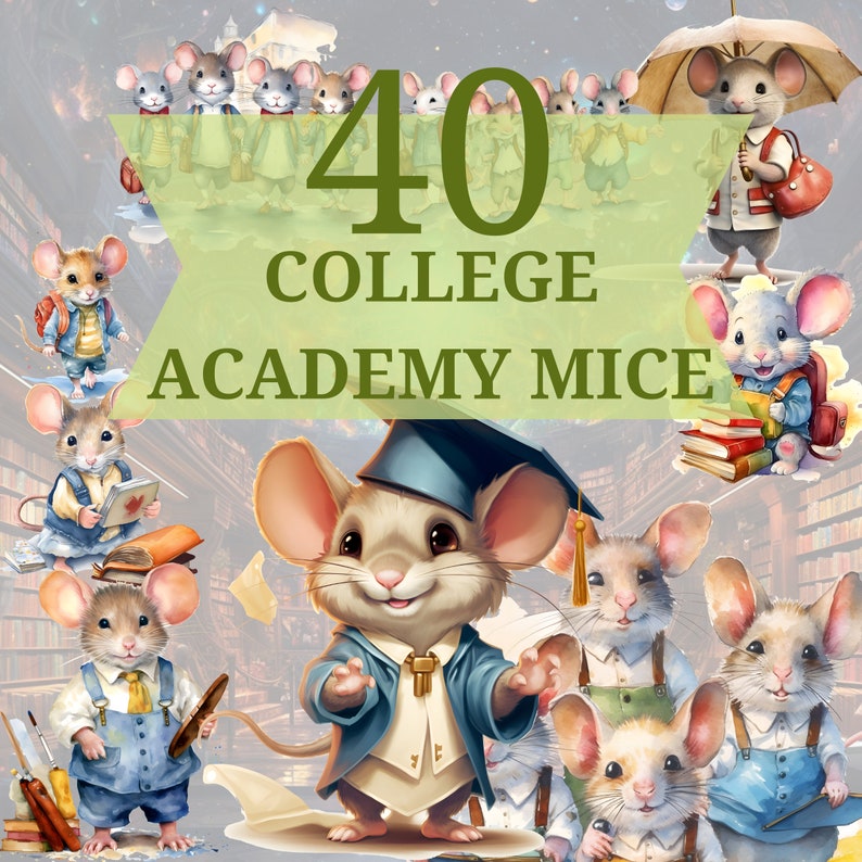 College Academy Mice Clipart 40 Transparent PNG Files. Cute Fantasy ...