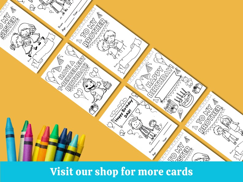 Happy Birthday Brother: Printable Coloring Card. - Etsy