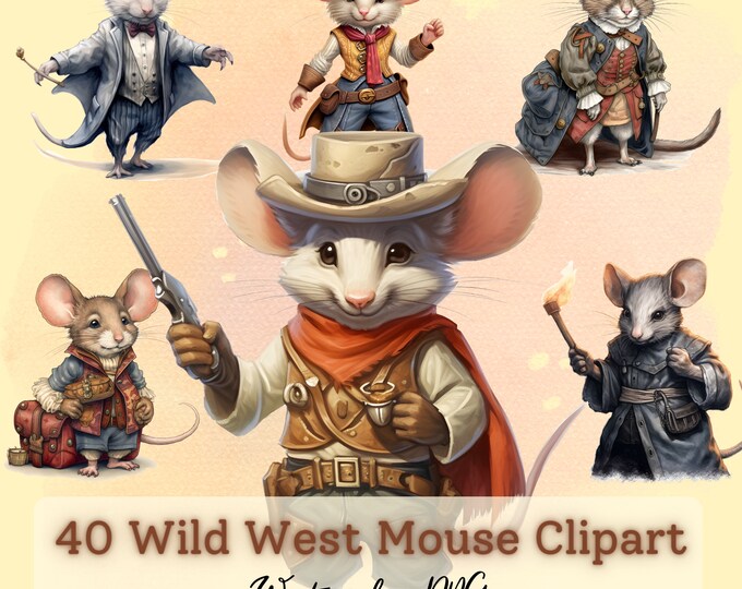 Fairytale Mice Watercolor Clipart Fairytale Clipart PNG Fantasy Mice ...