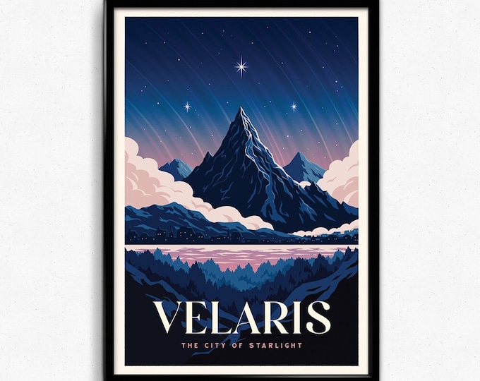 Velaris Travel Poster - ACOTAR Night Court Minimalist Bookish Print ...