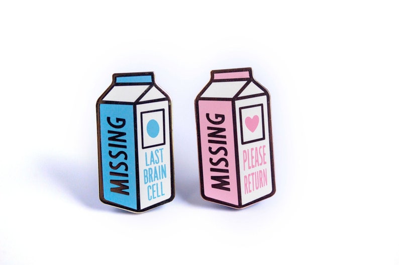 Missing Milk Cartons Cute Hard Enamel Pins Lapel Pin T Etsy