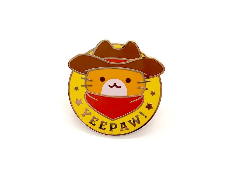 Yeepaw Cowboy Cat Hard Enamel Pin Cute Lapel Pin Gift | Etsy