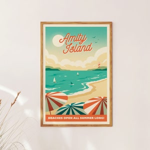 Amity Island Travel Poster - Beach Retro Poster Print Decor Gift - Etsy