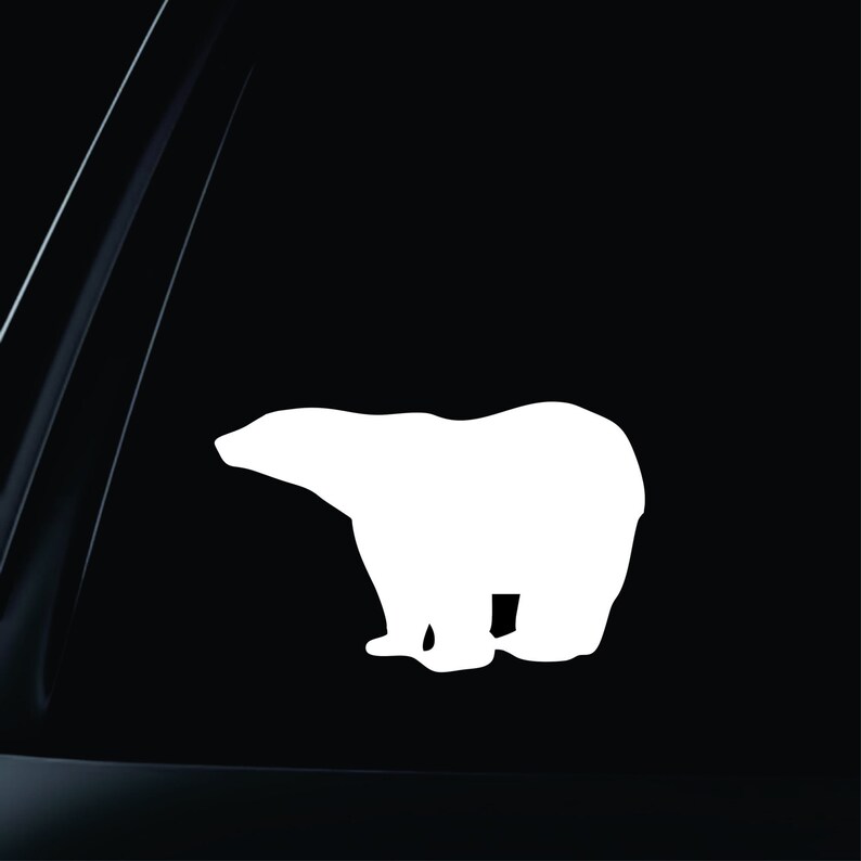 Polar Bear Facing Left Vinyl Decal | Etsy