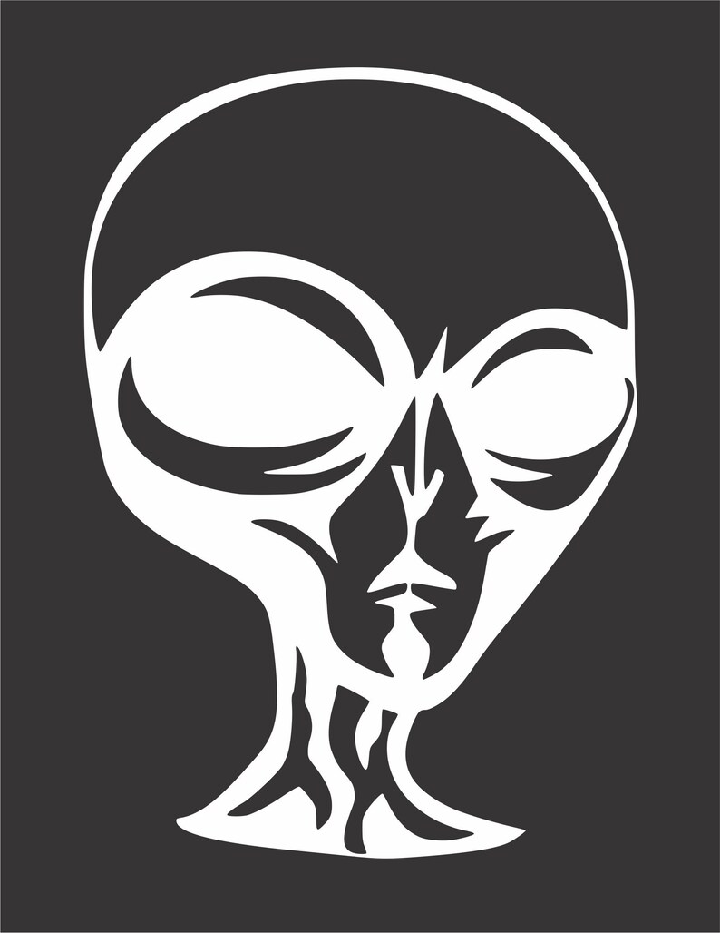 Alien Head 0002 Vinyl Decal Sticker. Window Decal. Alien | Etsy