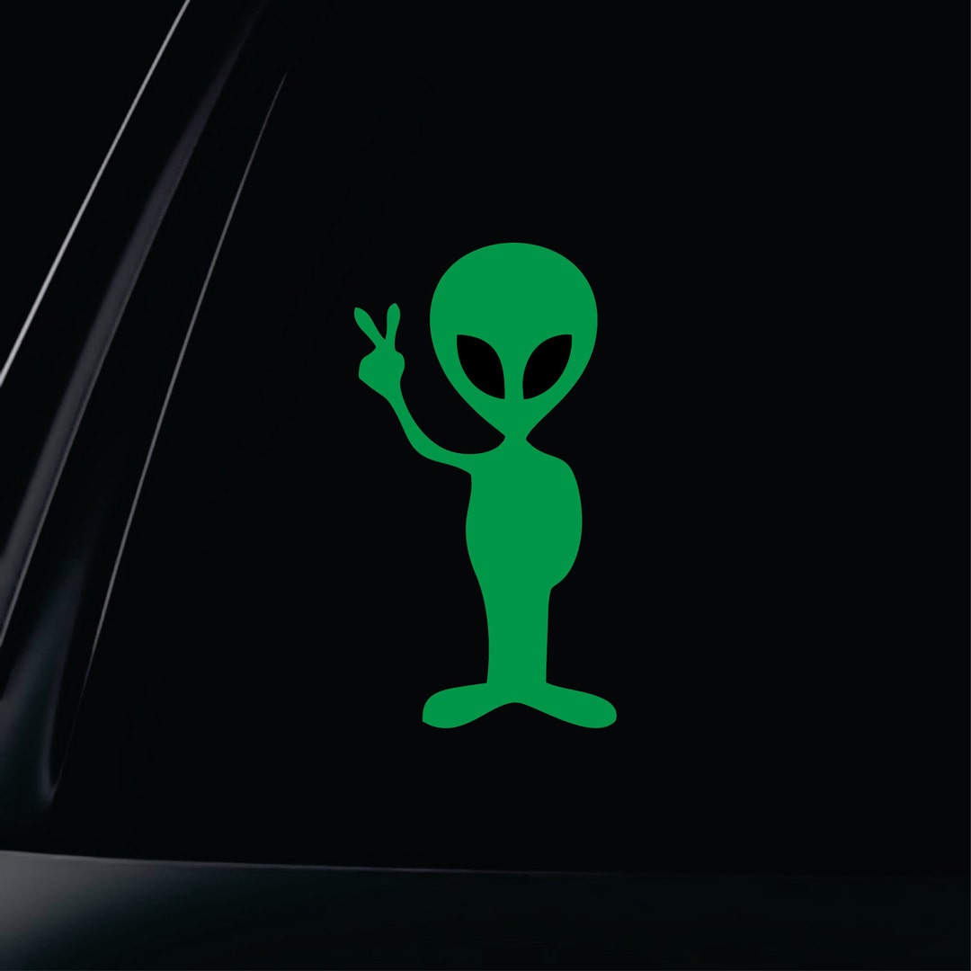 Alien Peace Vinyl Decal Car Truck - Etsy
