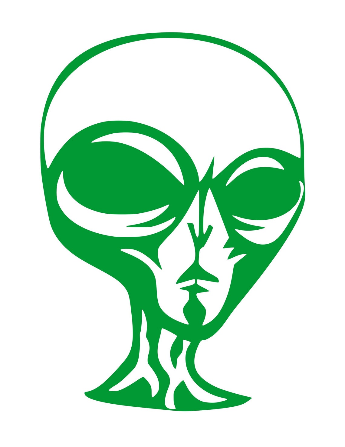 Alien Head 0002 Vinyl Decal Sticker. Window Decal. Alien | Etsy