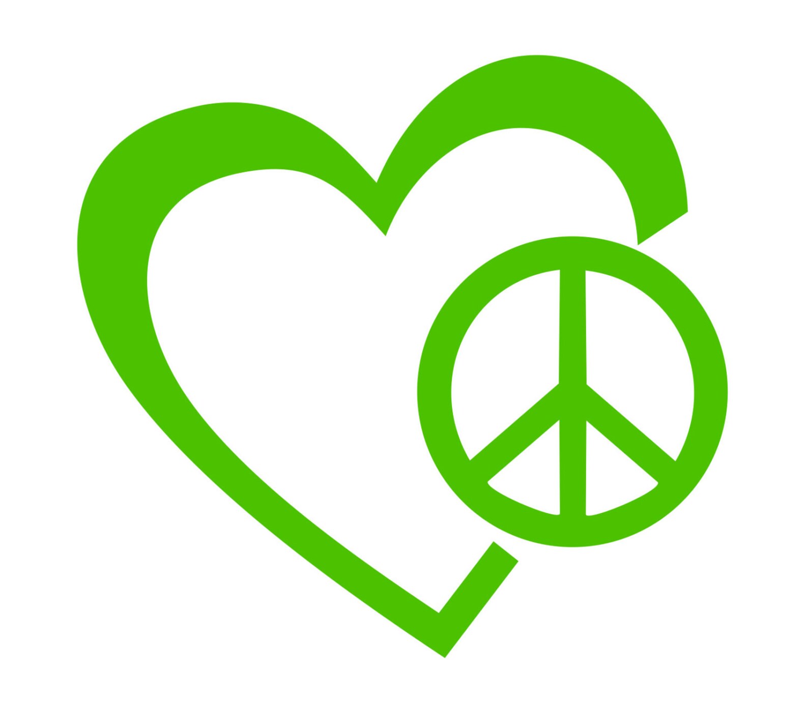 Heart With Peace Sign Vinyl Decal - Etsy