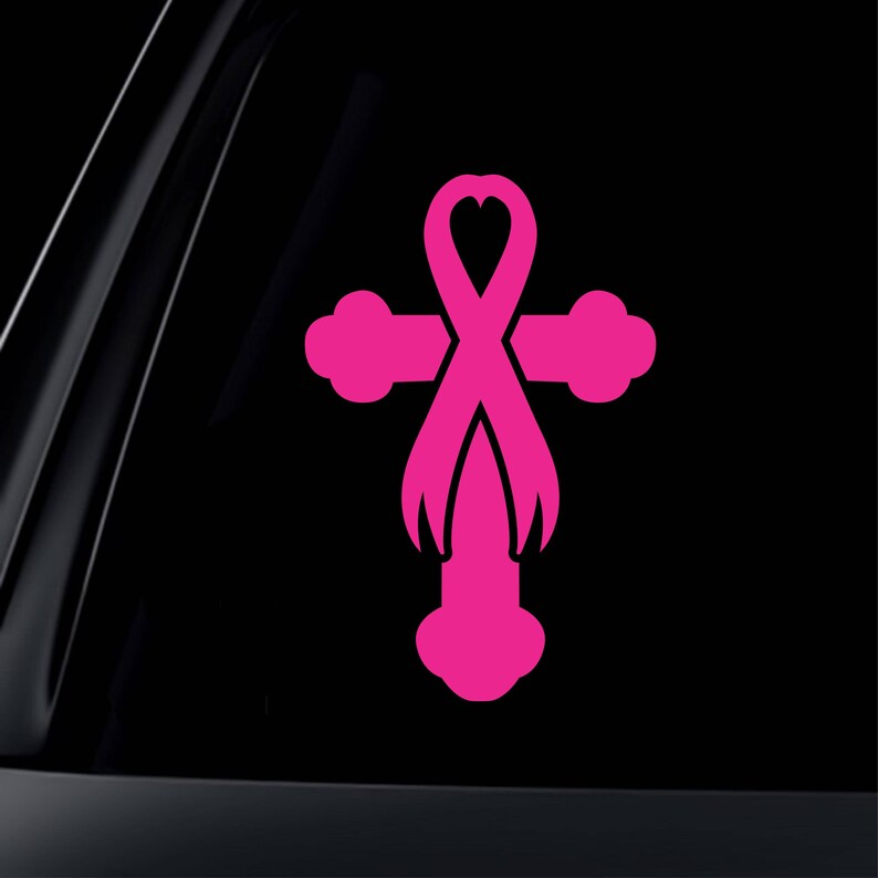 Cross Cancer Ribbon Vinyl Decal Car Truck Window Wall Glass - Etsy
