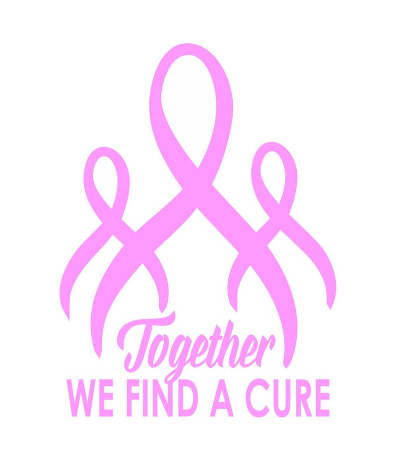 Breast Cancer Ribbons Together We Find A Cure Vinyl Decal Car | Etsy