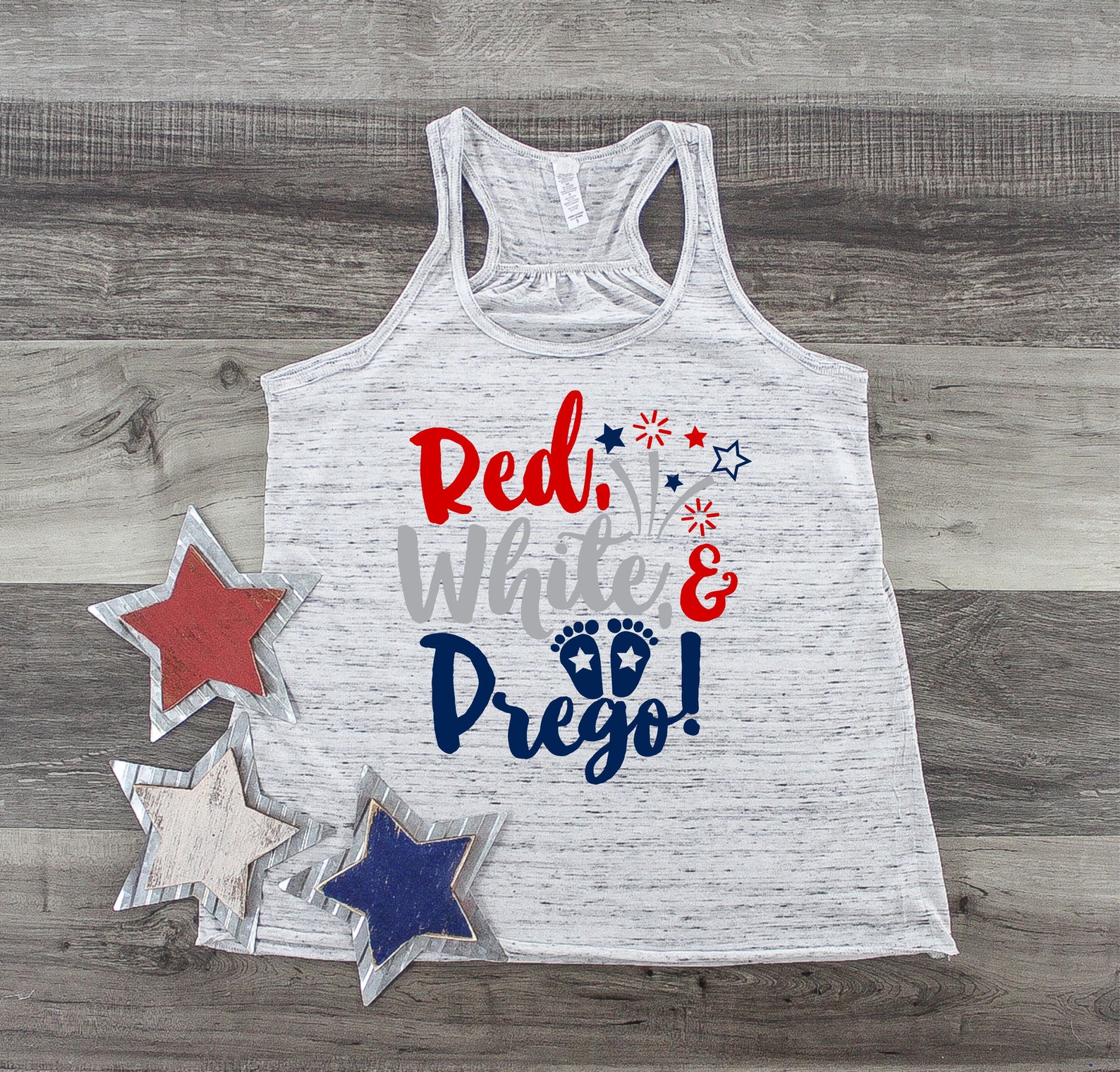 Red White and Prego Tank. Pregnancy Announcement Tank. - Etsy