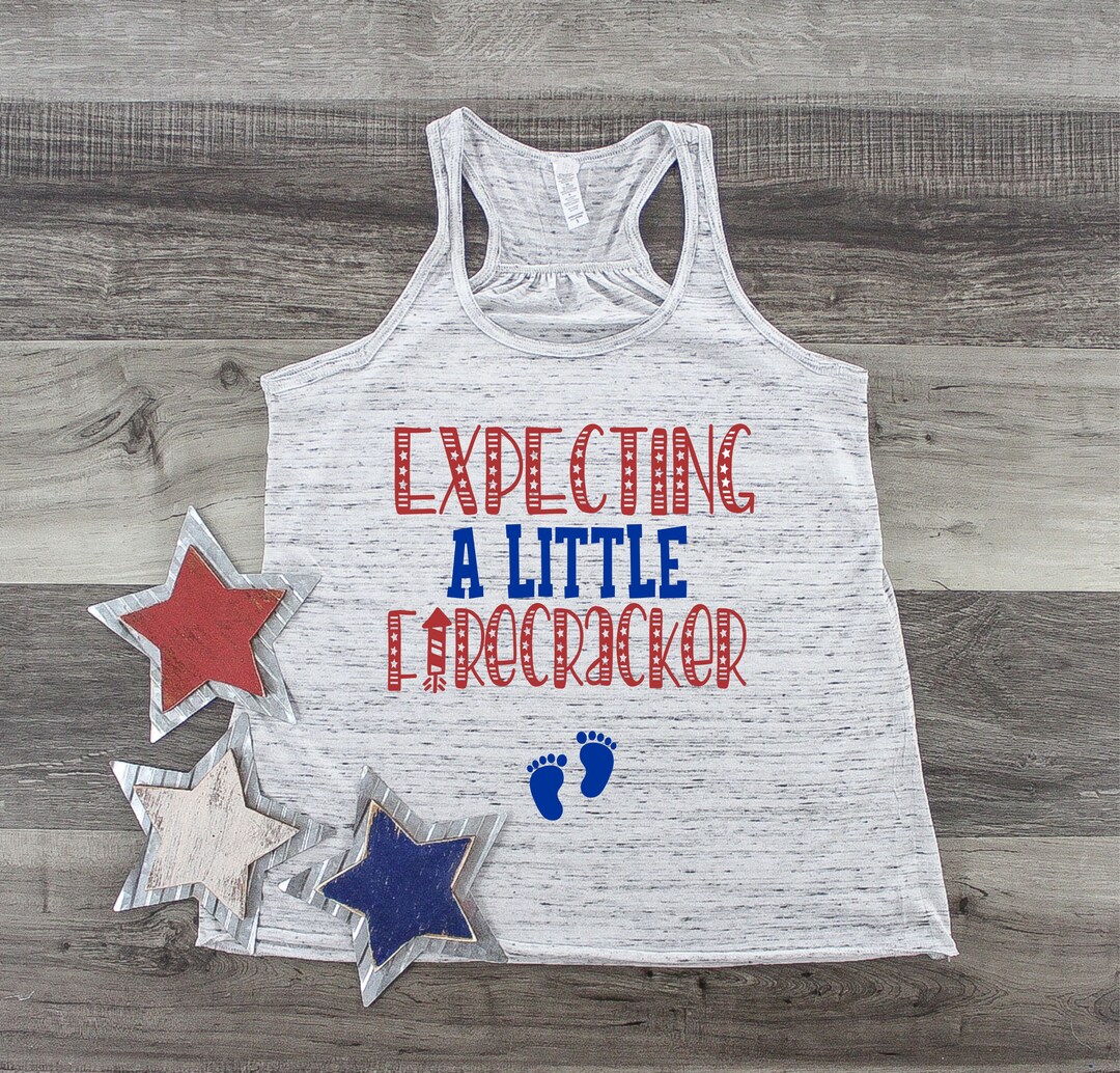 Expecting A Little Firecracker Tank. Independence Day Tank. Pregnancy ...