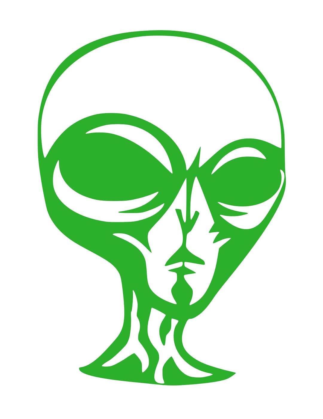 Alien Head #0002 Vinyl Decal Sticker. Window Decal. Alien Sticker ...